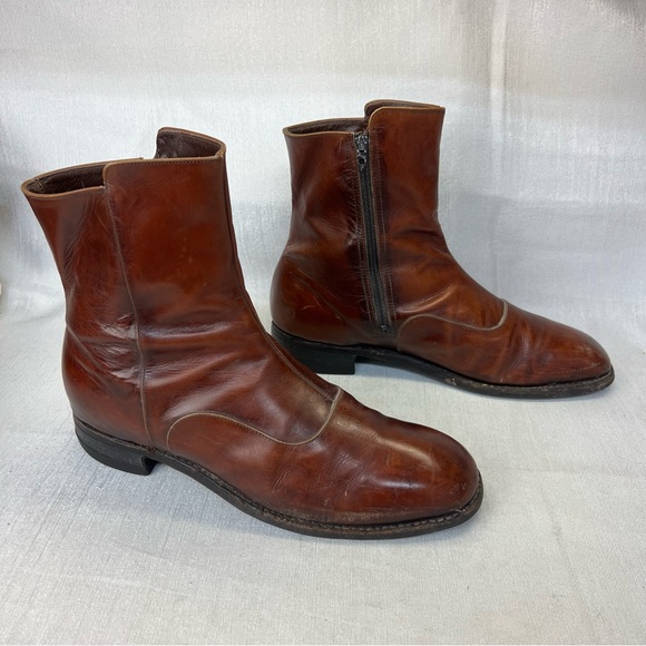 Vintage | Shoes | Vintage Brown Leather Beatles Elevator Ankle Chelsea ...